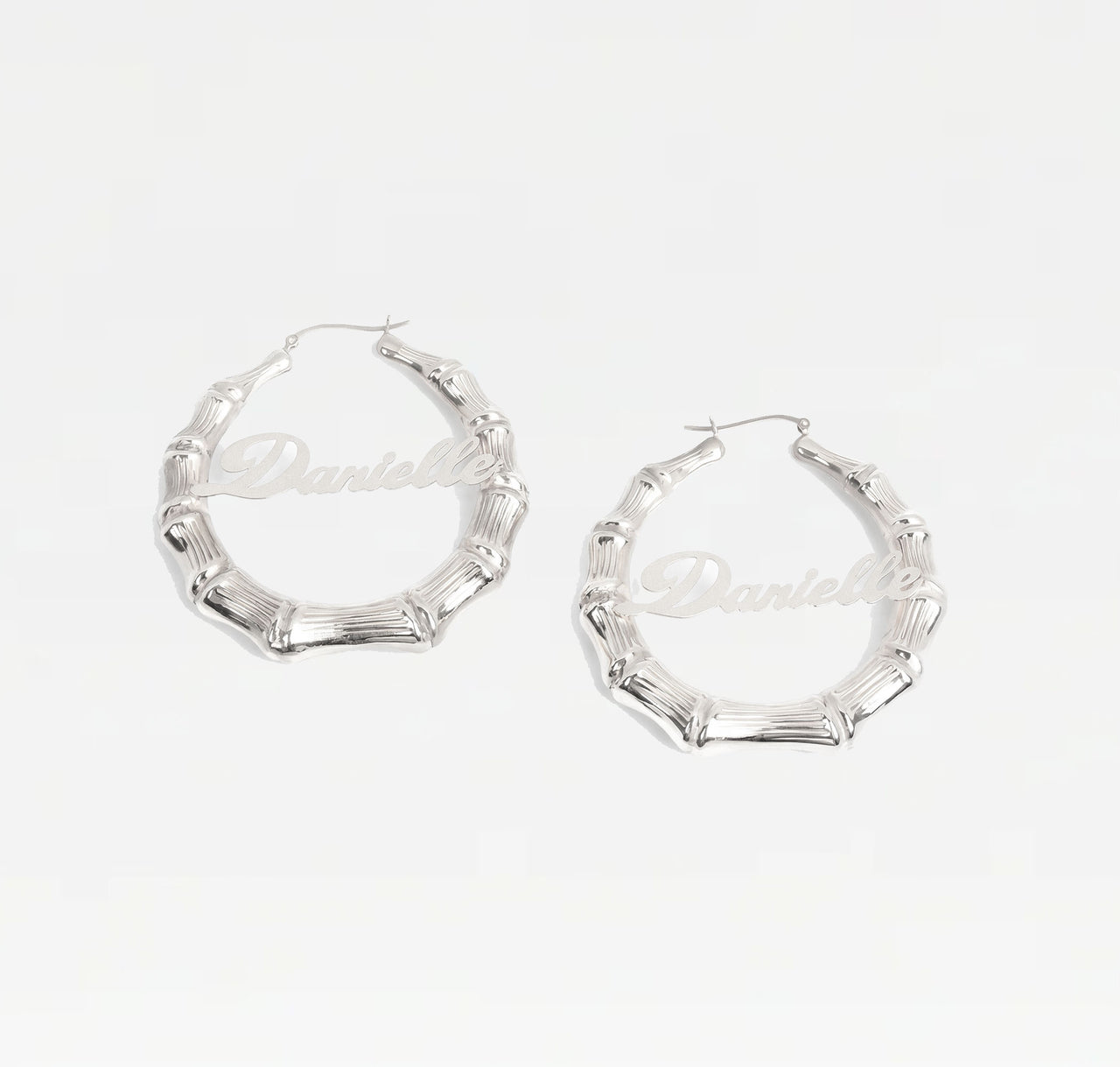 The Bamboo Name Hoops – The M Jewelers