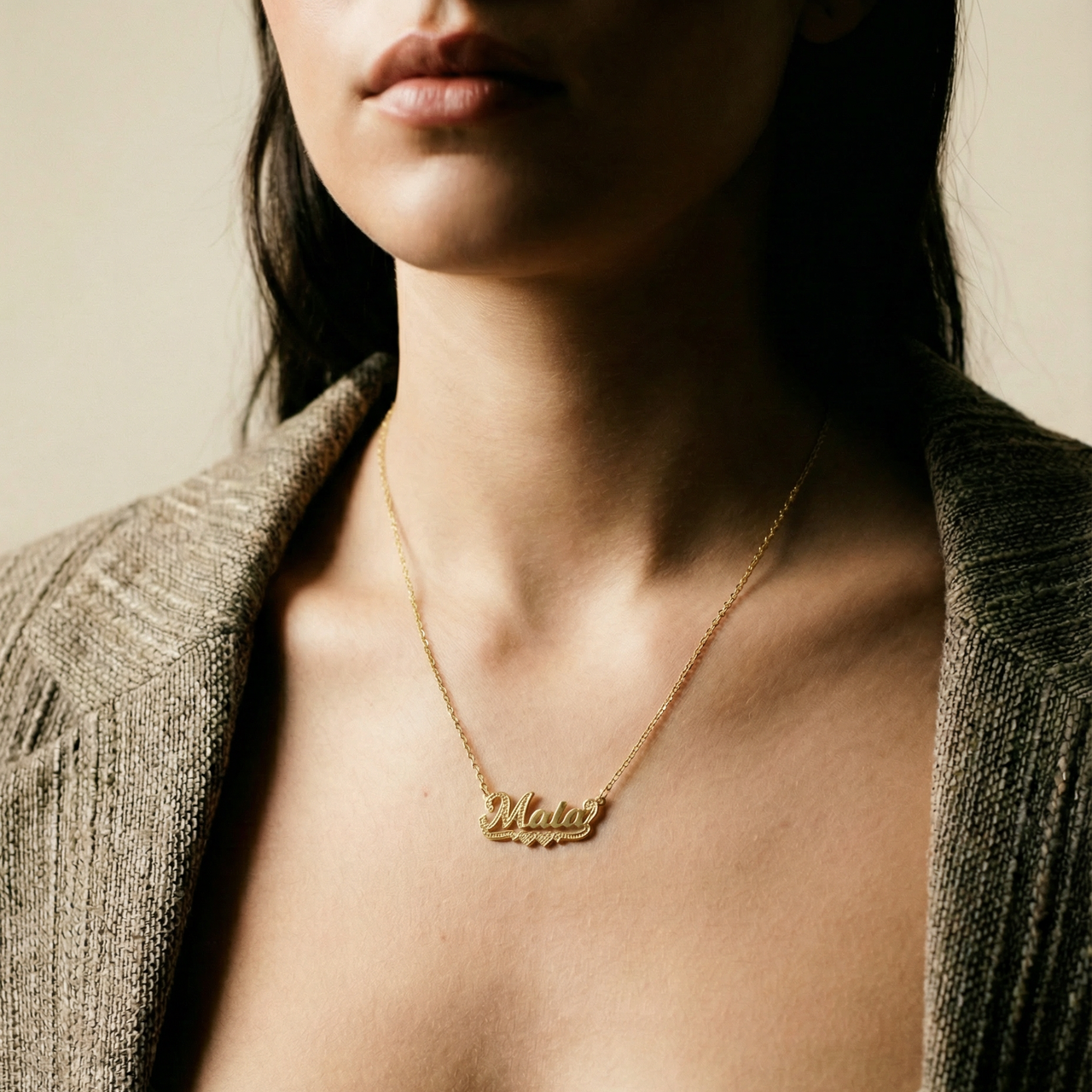 The Mini Classic Nameplate Necklace in Silver and Gold – The M Jewelers
