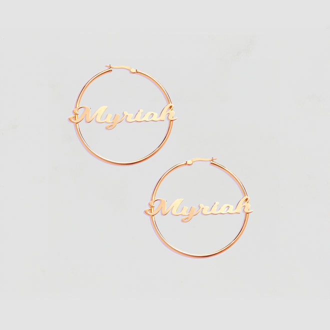 The Name Hoops | The M Jewelers