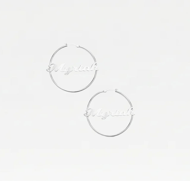 The Name Hoops - Handmade Personalized Earrings – The M Jewelers