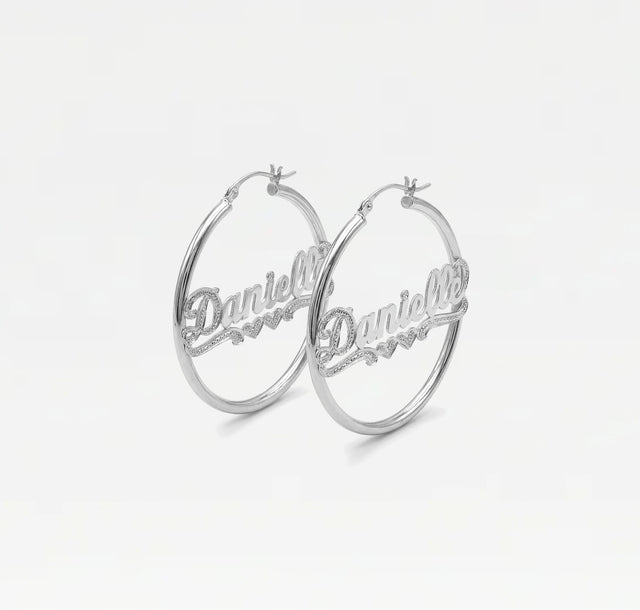 Name Hoop Earrings - The M Jewelers