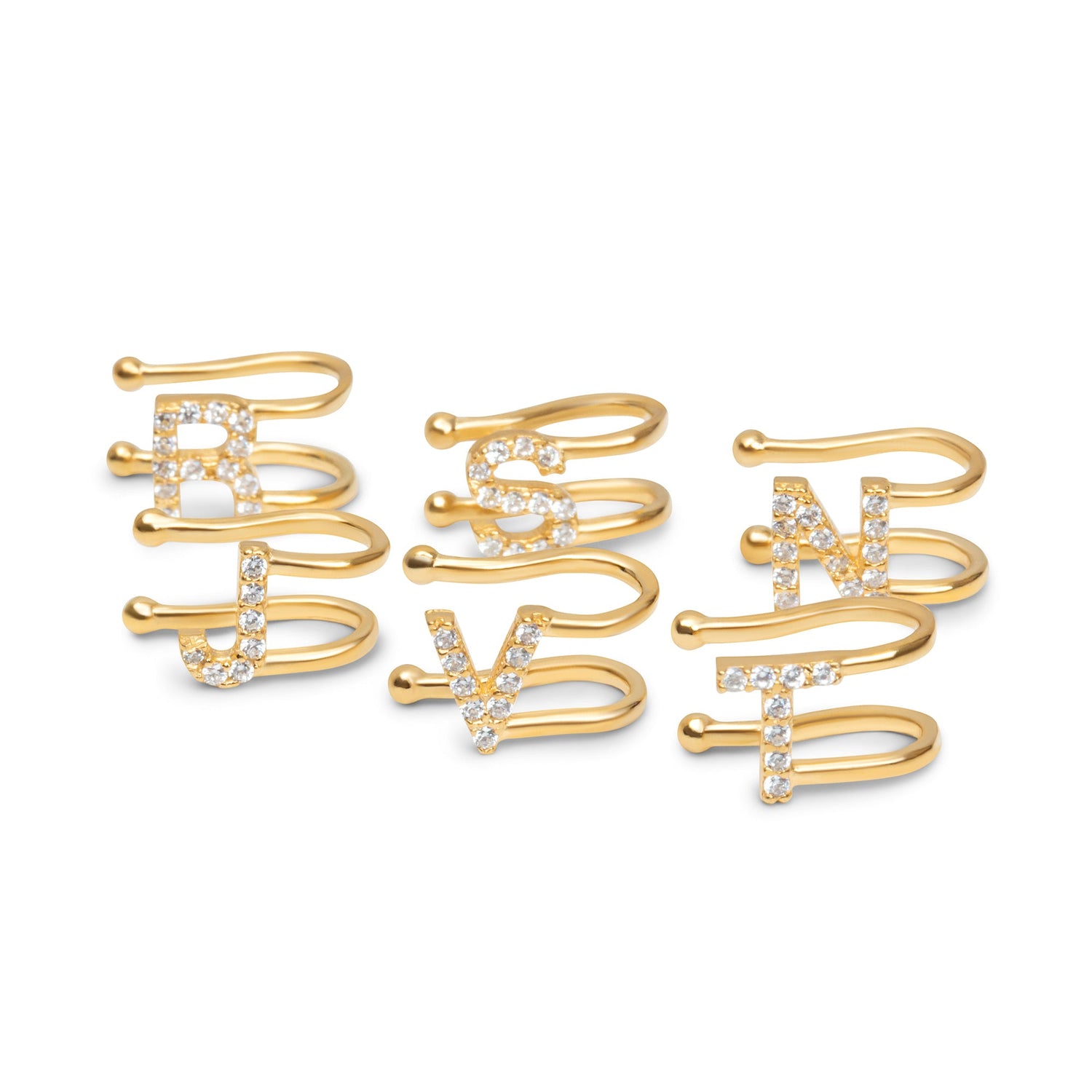 The Iced Out Block Letter Cuff Earring | The M Jewelers