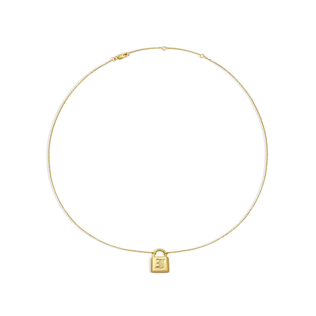 The Embossed Old English Lock Necklace | The M Jewelers
