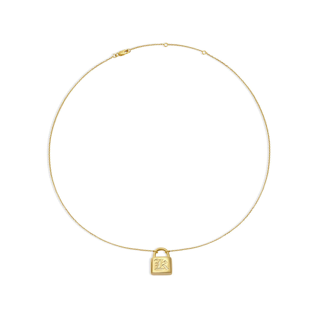 The Embossed Old English Lock Necklace | The M Jewelers