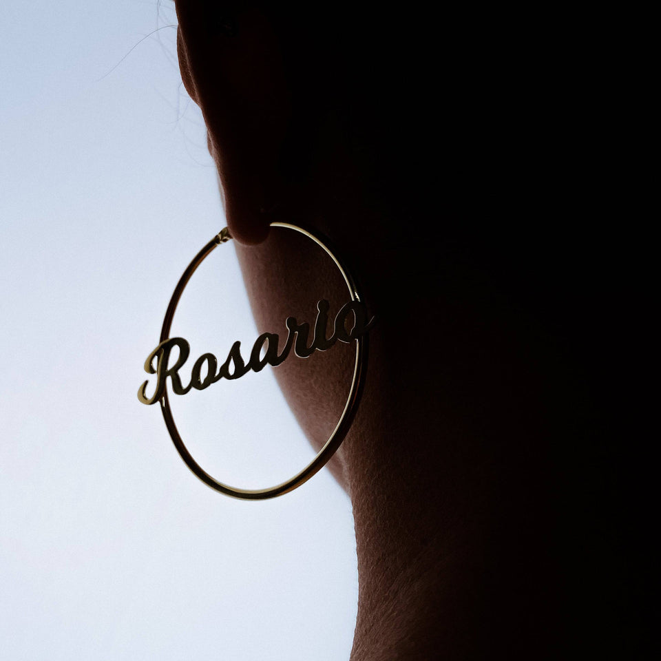The Name Hoops - Handmade Personalized Earrings – The M Jewelers
